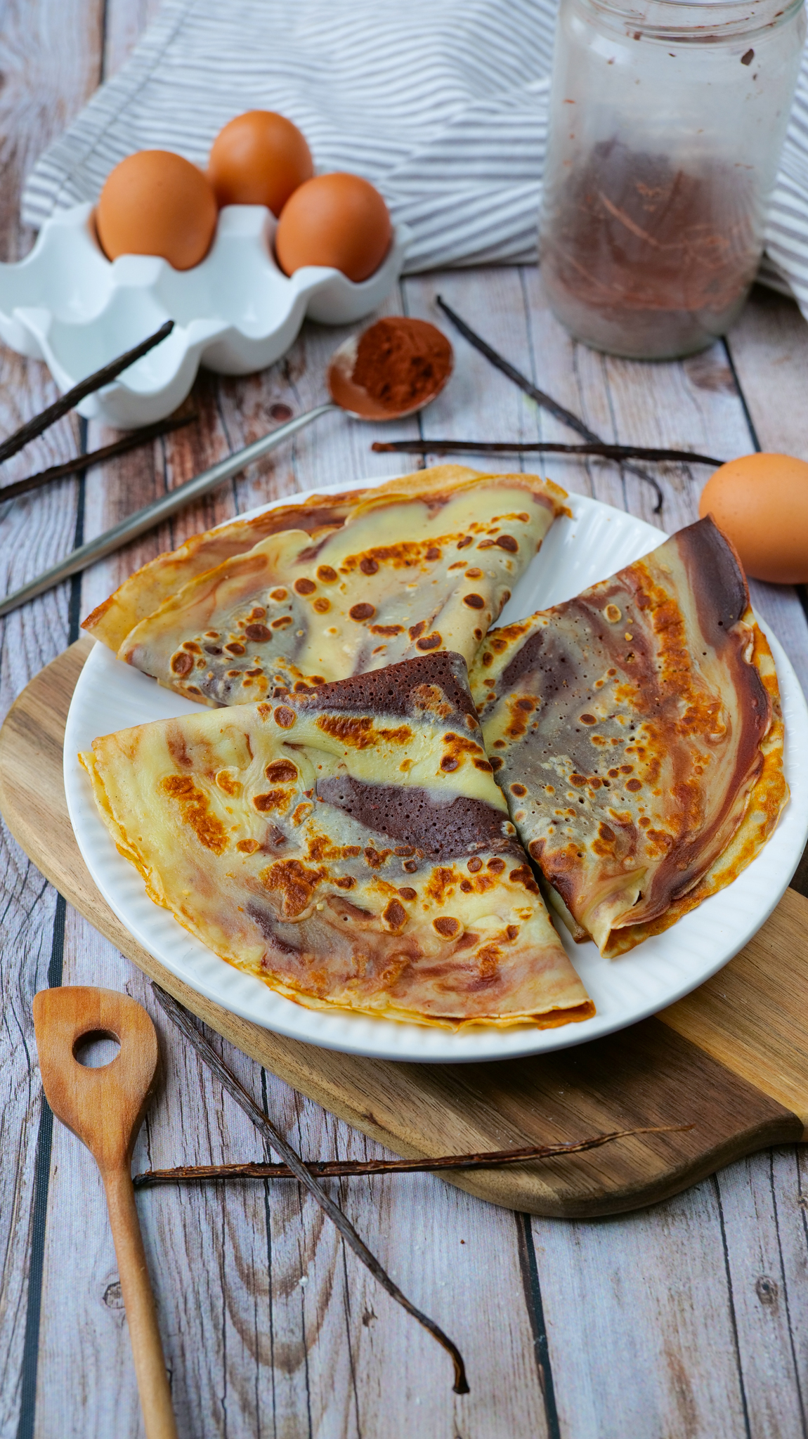 Crêpes marbrées vanille et cacao - healthyfood_creation