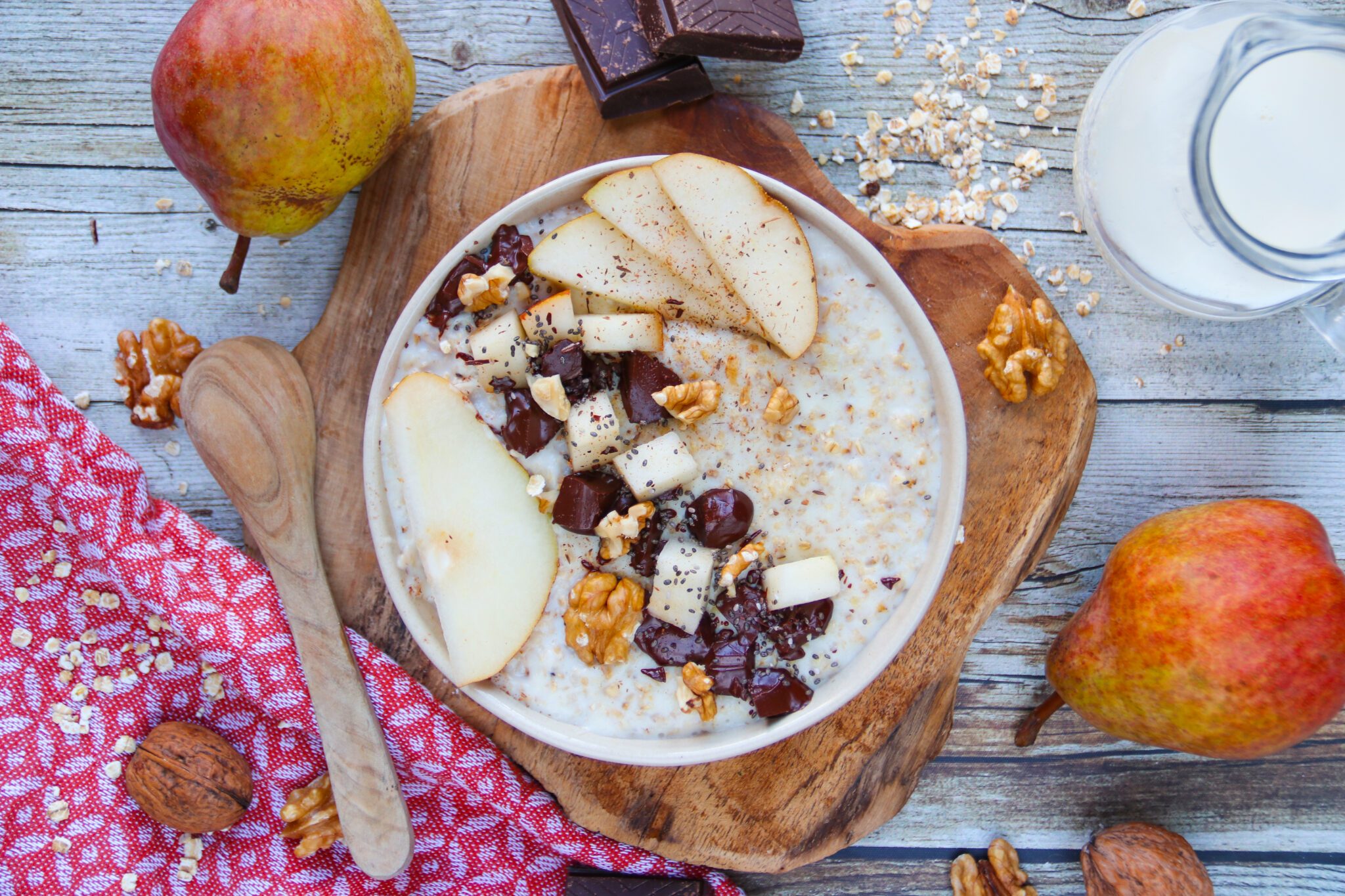 Porridge facile poire et chocolat - healthyfood_creation