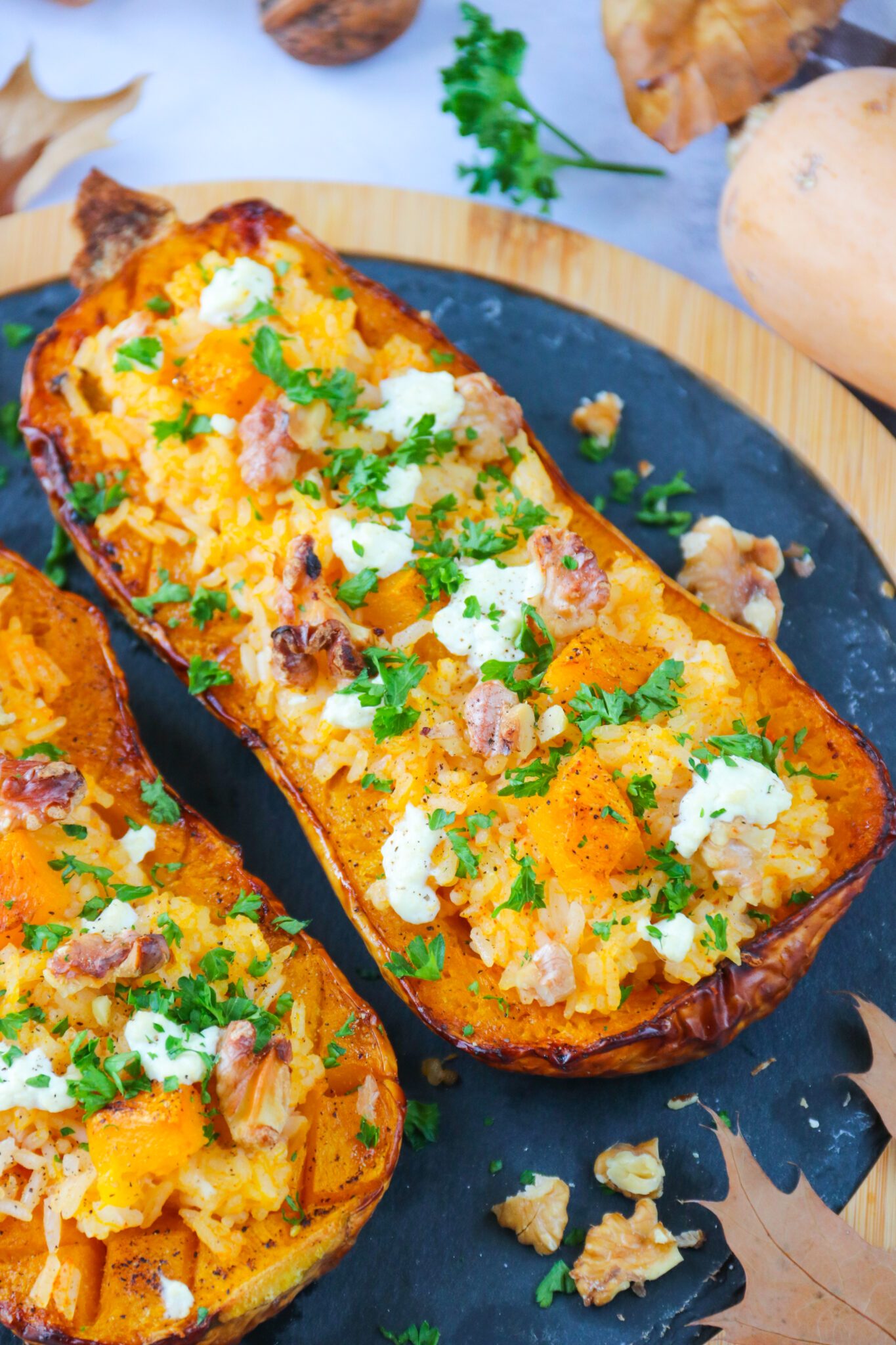 Butternut farcie au riz, chèvre et noix - healthyfood_creation